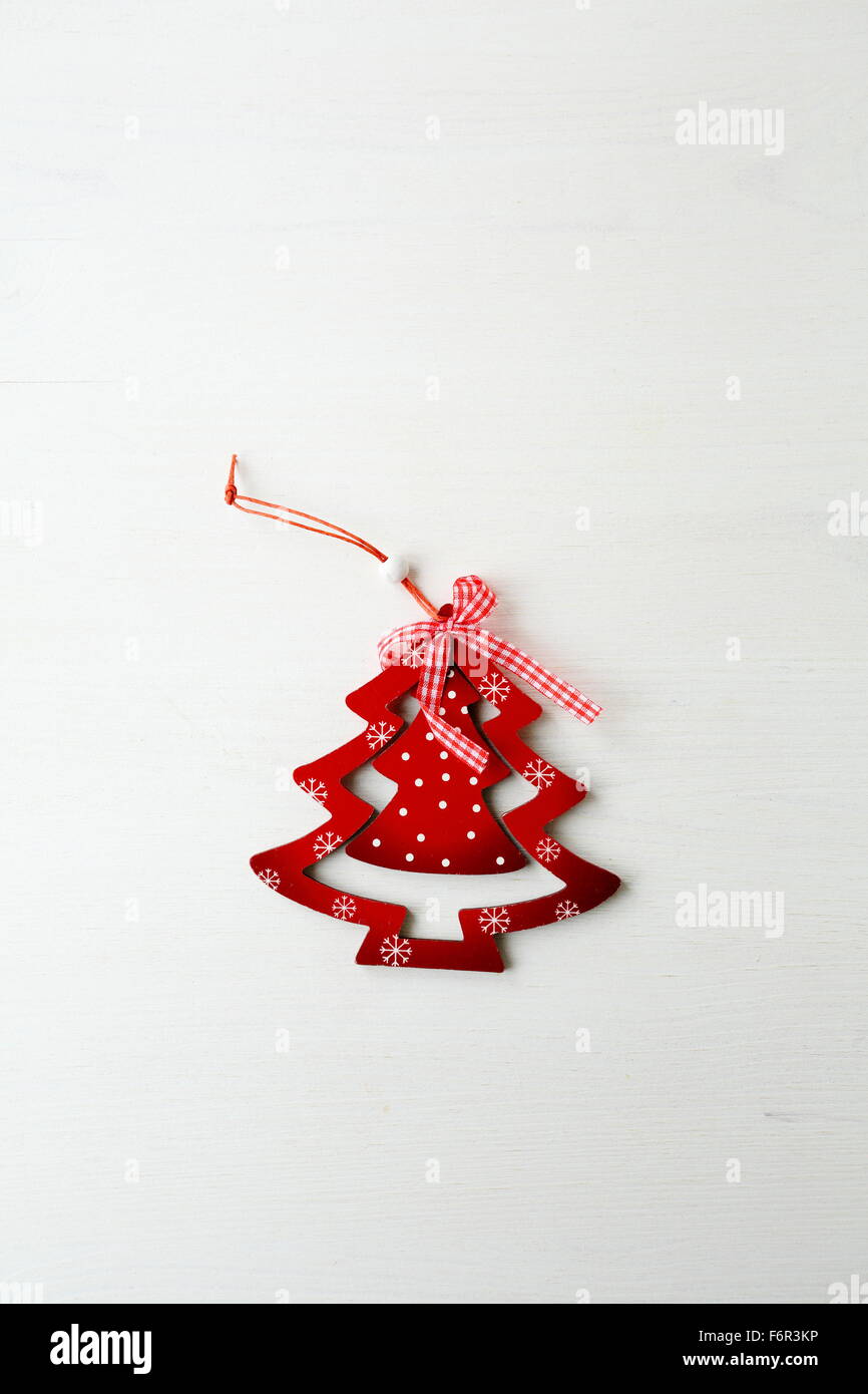 vintage christmas tree on white board Stock Photo - Alamy