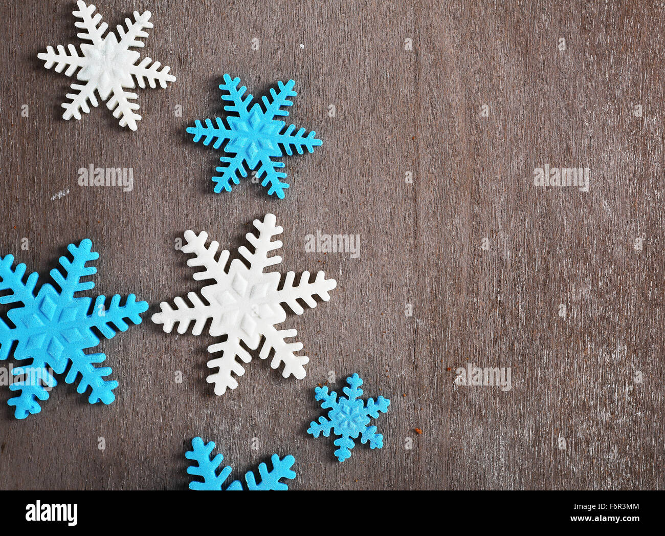 blue and white sugar snowflake top view Stock Photo - Alamy
