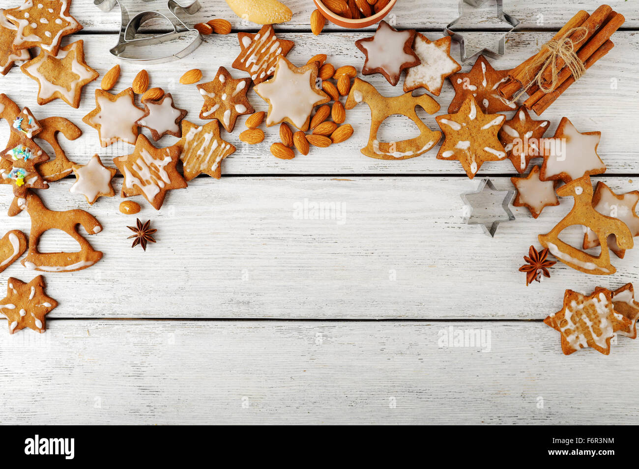 cookies christmas background, white boards Stock Photo - Alamy