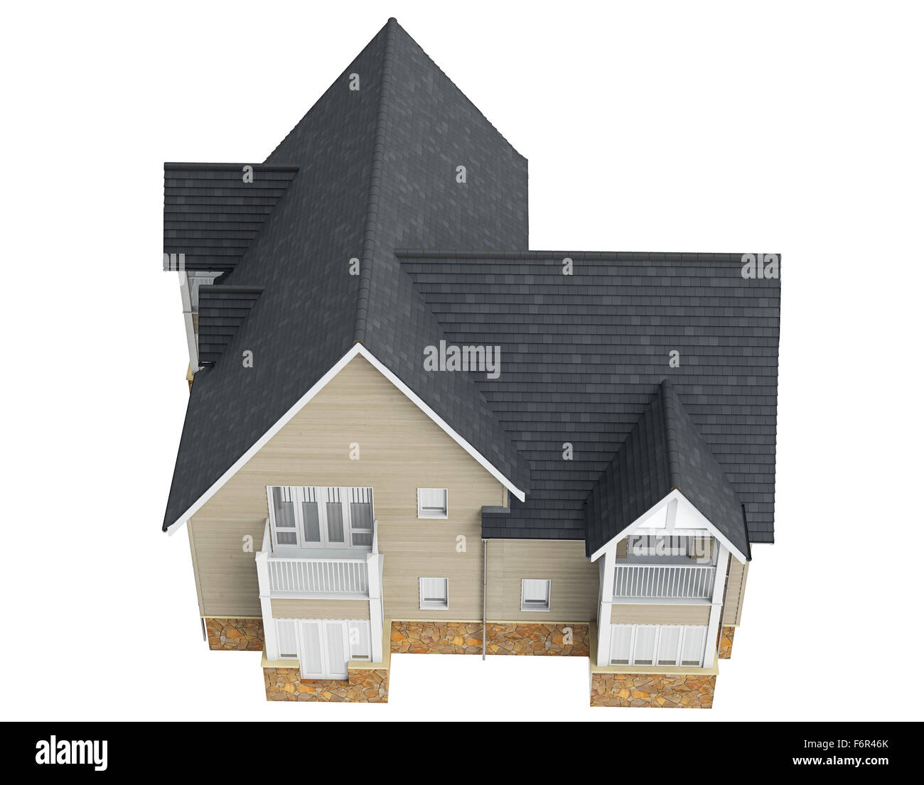 House with high roof, top view Stock Photo - Alamy