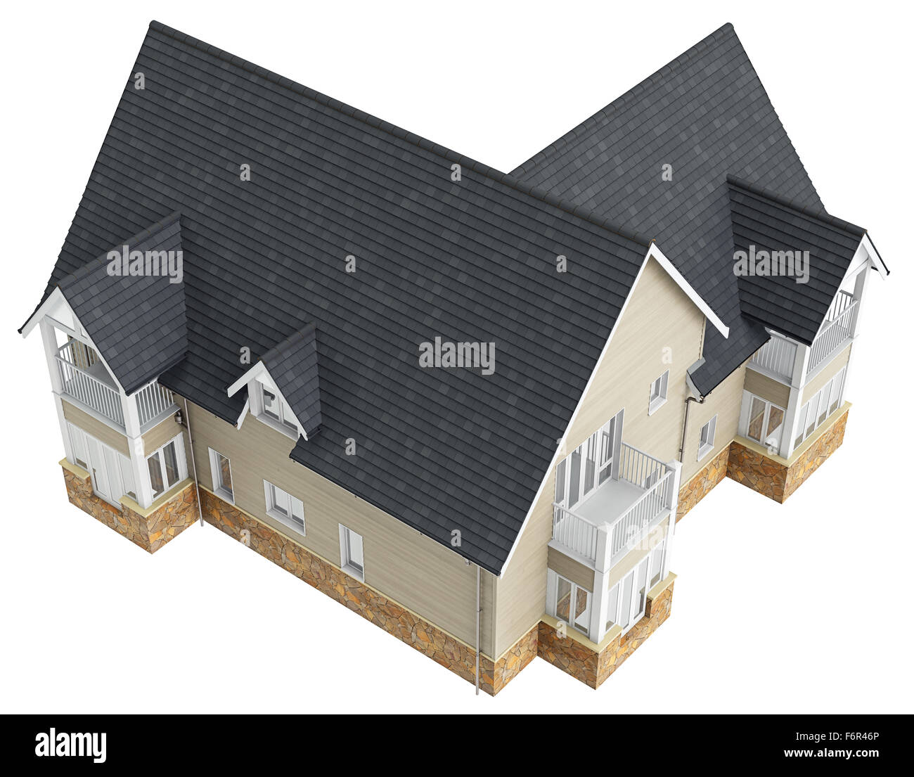 Big house with tile roof, top view Stock Photo - Alamy