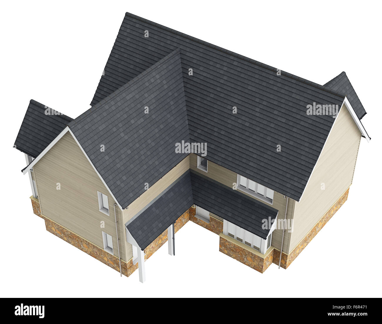 Large two storey villa, top view Stock Photo - Alamy