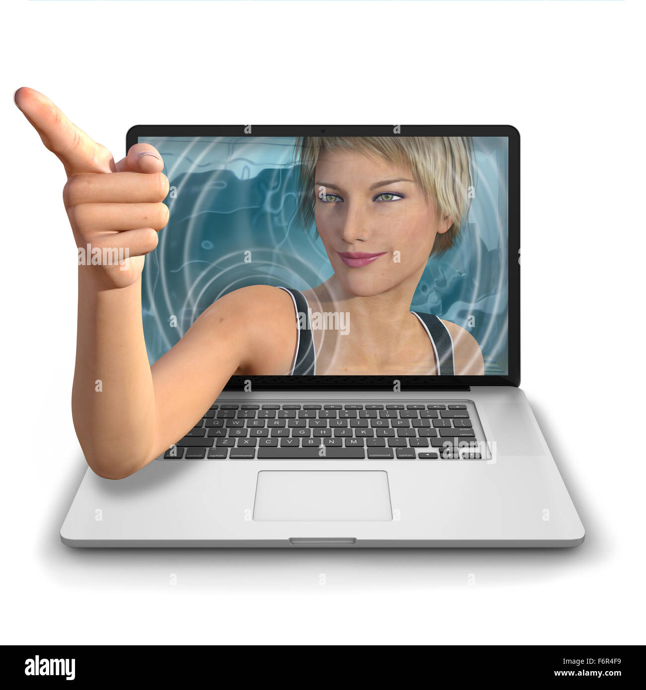Computer desktop people pointing office Cut Out Stock Images & Pictures ...