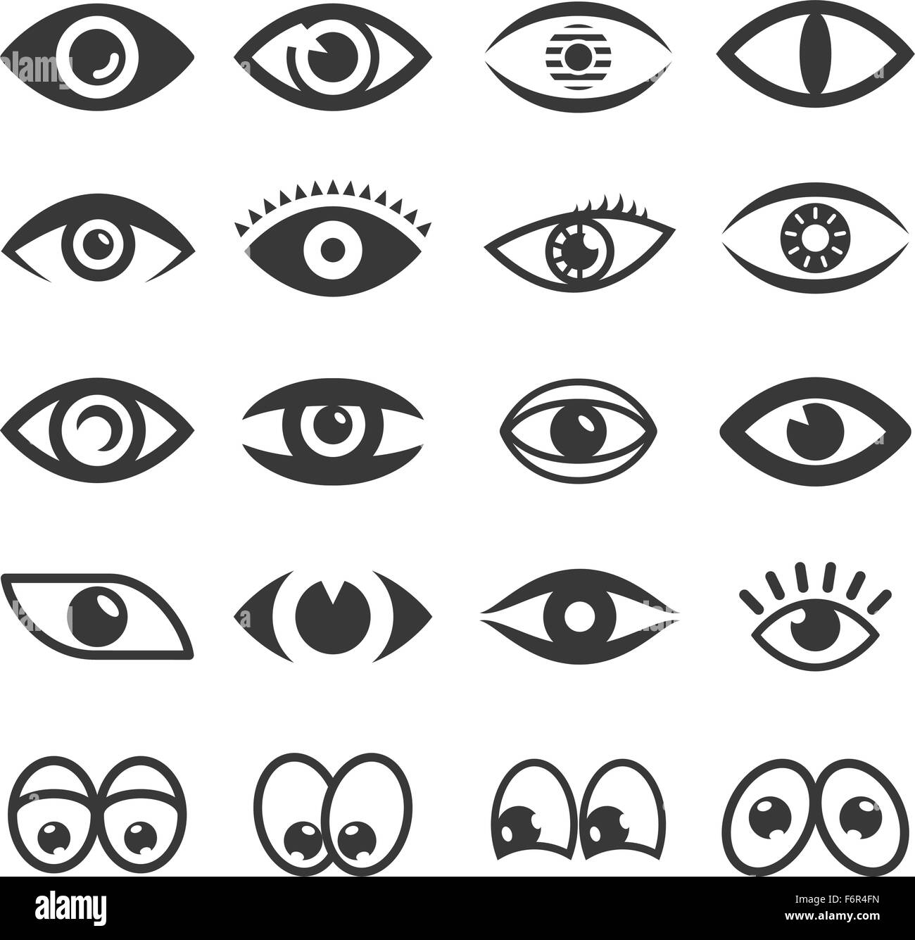 Eyes icon set Stock Vector Image & Art - Alamy
