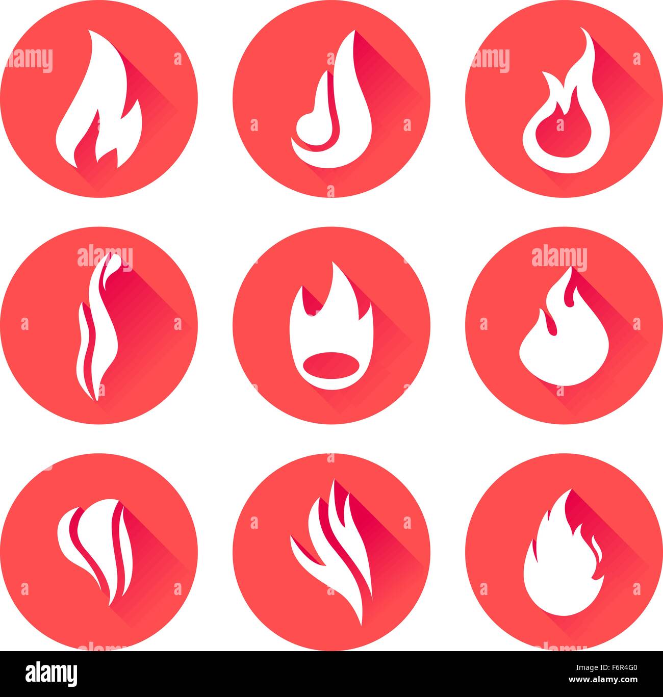 Fire flames icon set Stock Vector Image & Art - Alamy