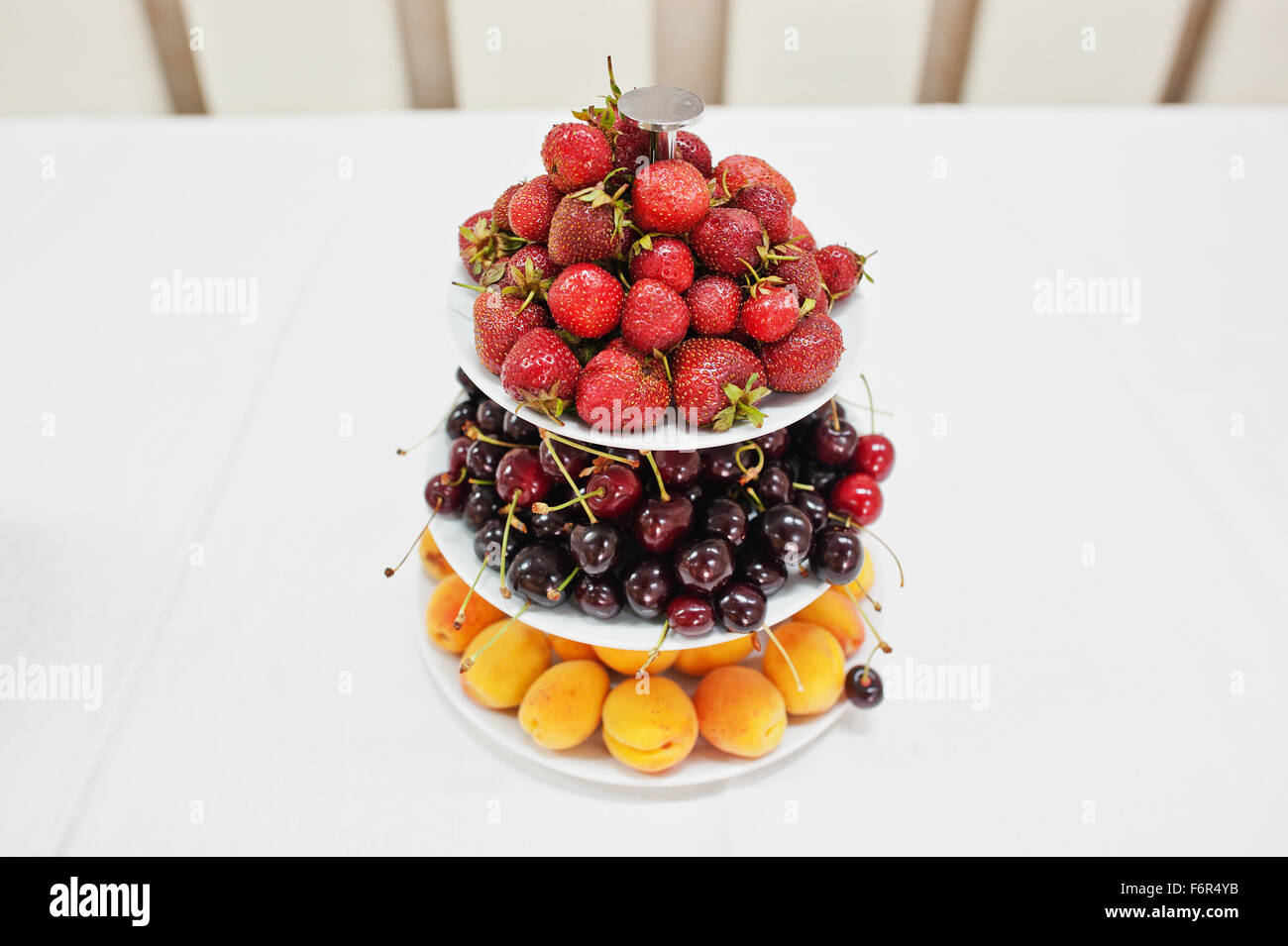 fruits pyramid on wedding reception Stock Photo - Alamy