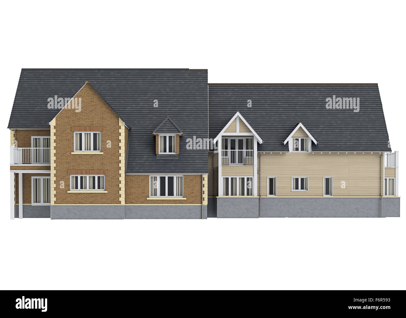 Modern mansion facade Cut Out Stock Images & Pictures - Alamy