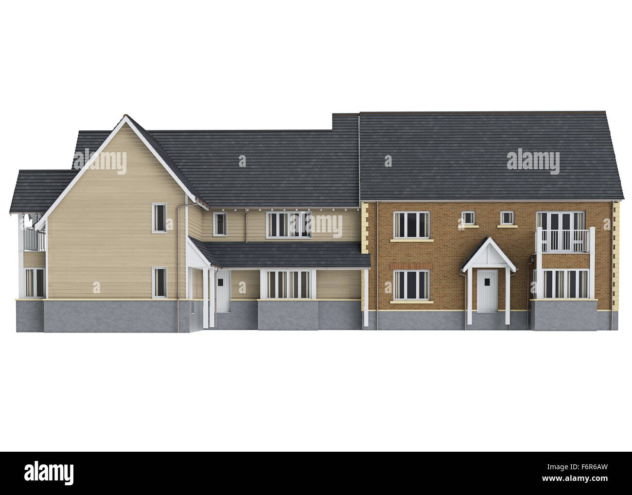 Large two storey villa, front view Stock Photo - Alamy