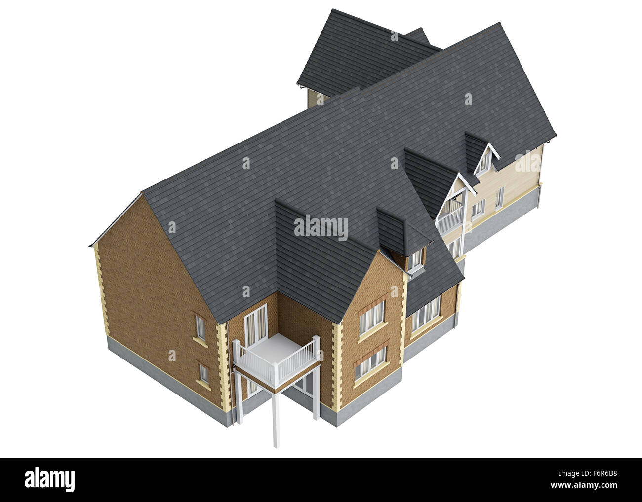 House villa with tile roof, top view Stock Photo - Alamy