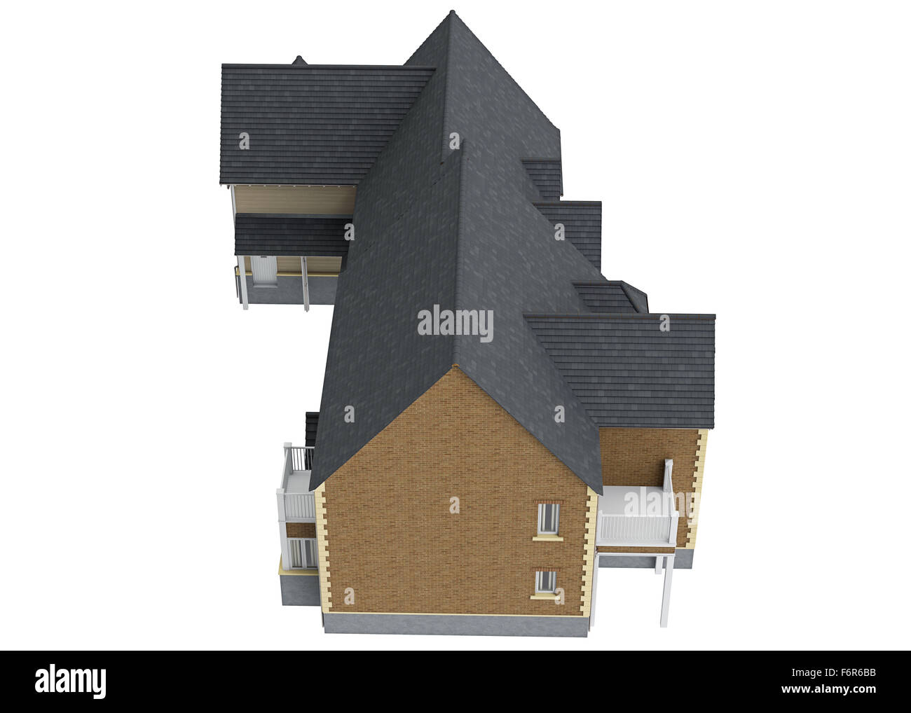 House with high roof, top view Stock Photo - Alamy