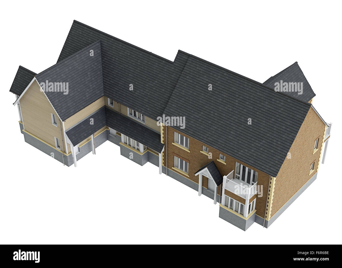 House cottage with tile roof, top view Stock Photo - Alamy