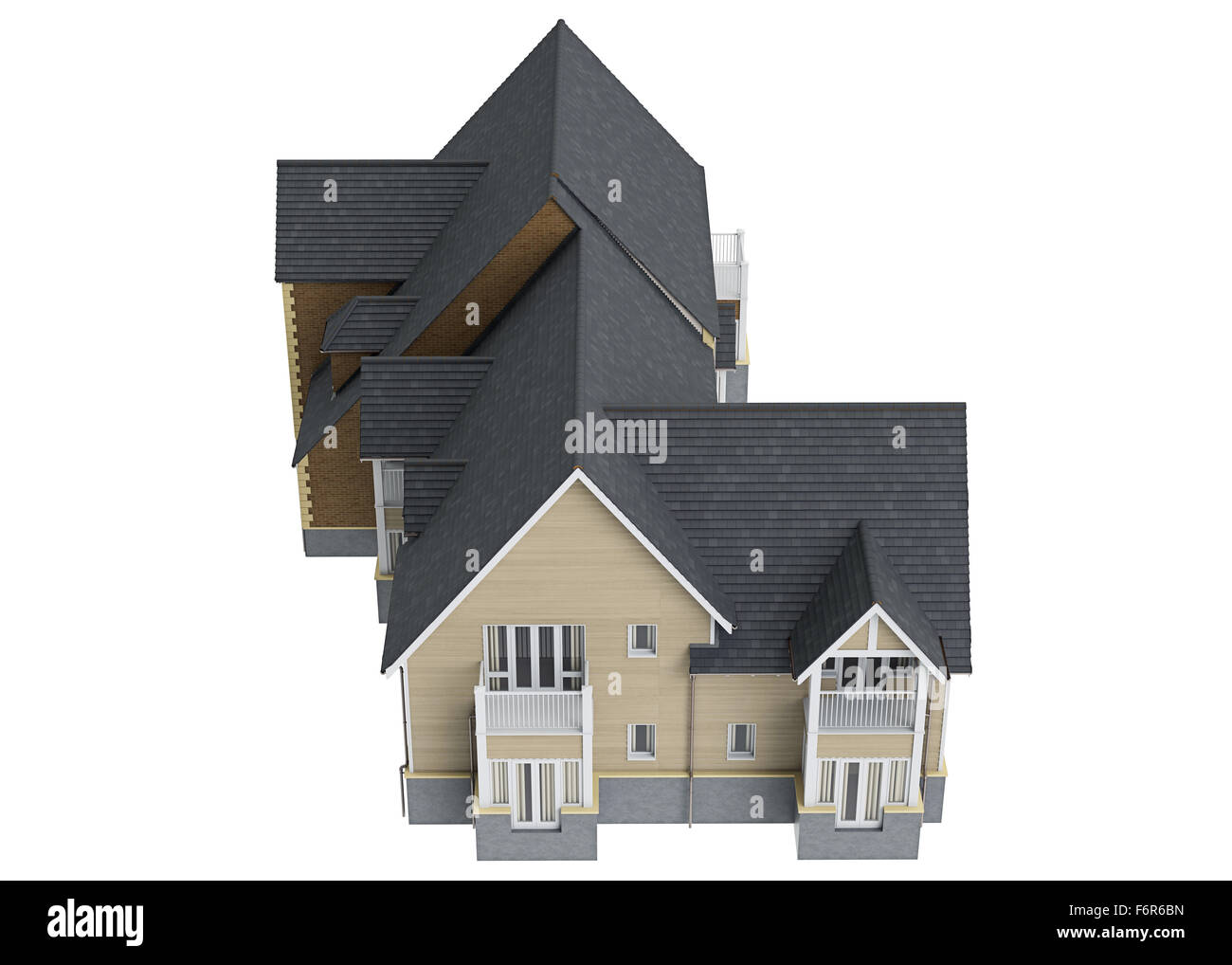 Two story brick house Cut Out Stock Images & Pictures - Alamy