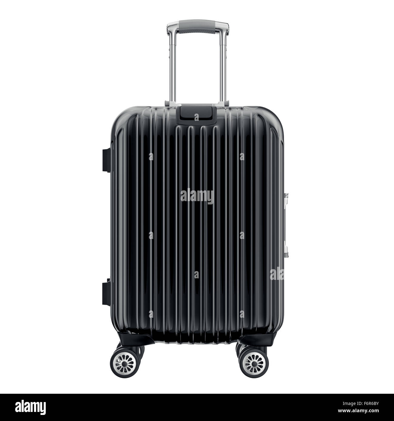 Black suitcase for travel, front view Stock Photo - Alamy