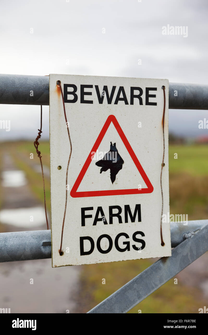 Warning sign on gate hi-res stock photography and images - Alamy