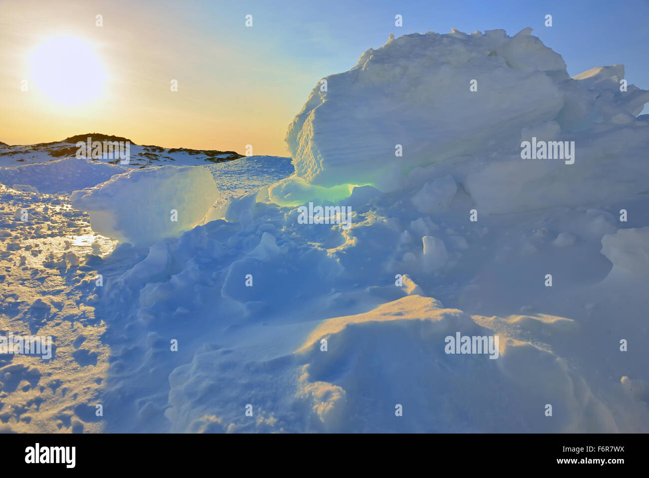 Greenland`s sunset in spring time Stock Photo - Alamy