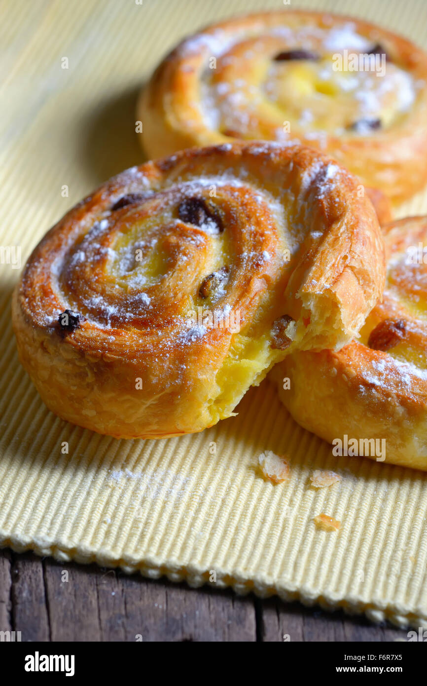 Danish cake with raisins hi-res stock photography and images - Alamy