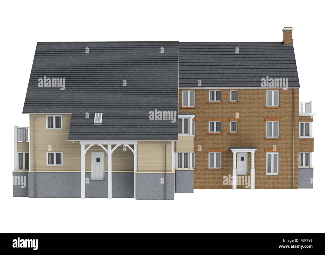 Large brick house Cut Out Stock Images & Pictures - Alamy