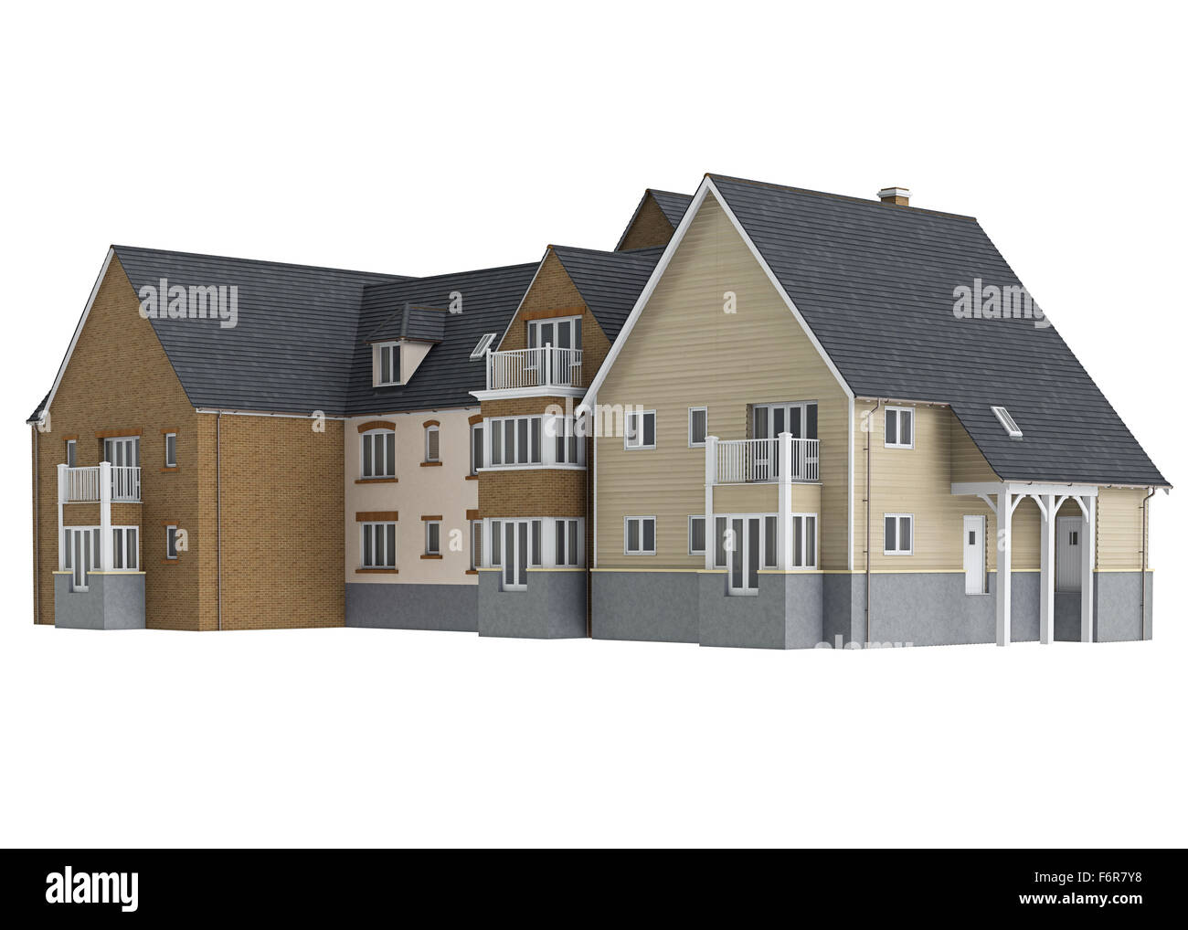 White two story house Cut Out Stock Images & Pictures - Alamy