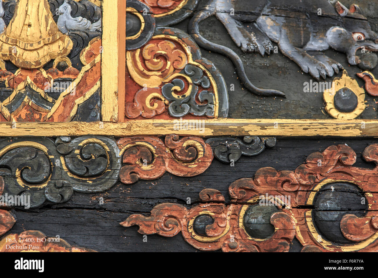 Wooden carving from a temple in Thimphu, Bhutan Stock Photo - Alamy