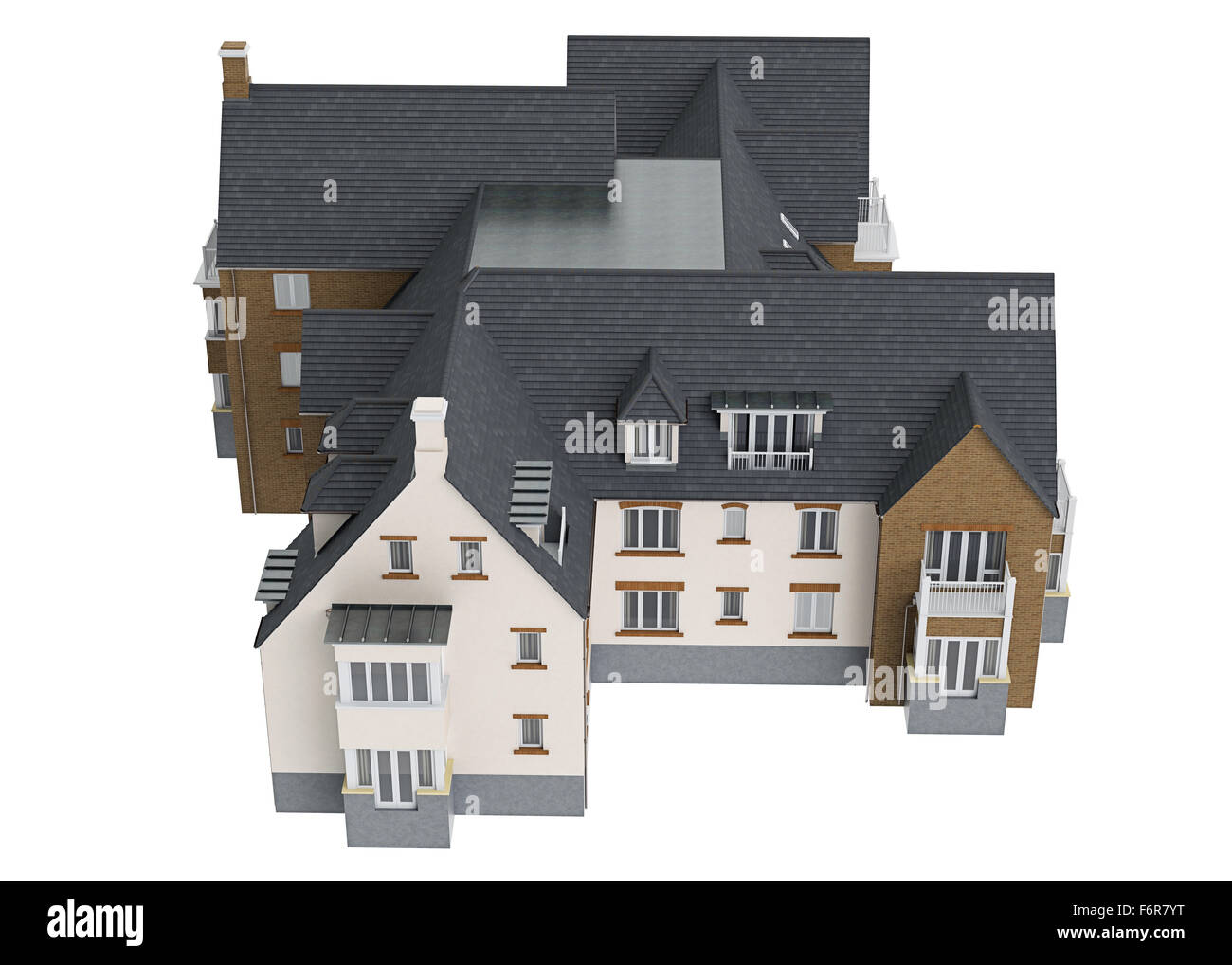 House with high roof, top view Stock Photo - Alamy