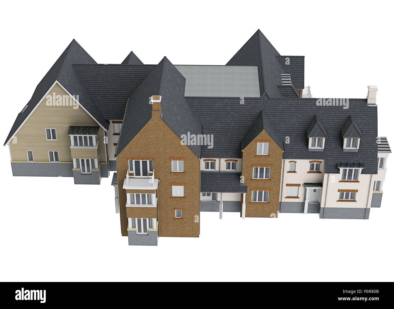House mansion long, top view Stock Photo - Alamy