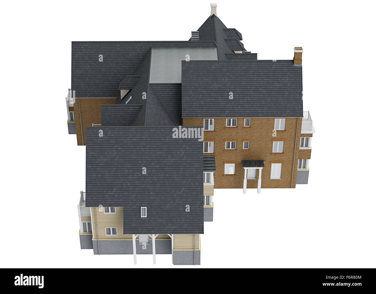 House mansion with tile roof, top view Stock Photo - Alamy