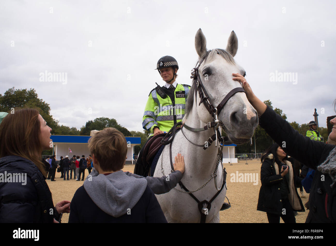 Mounted Metropolitan Police, policewoman, officer, horse Stock Photo ...