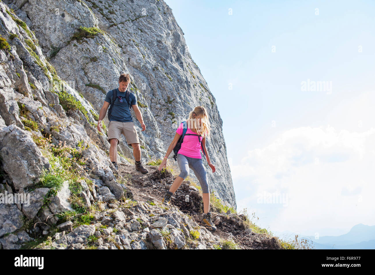Two young men hiking in hi-res stock photography and images - Alamy