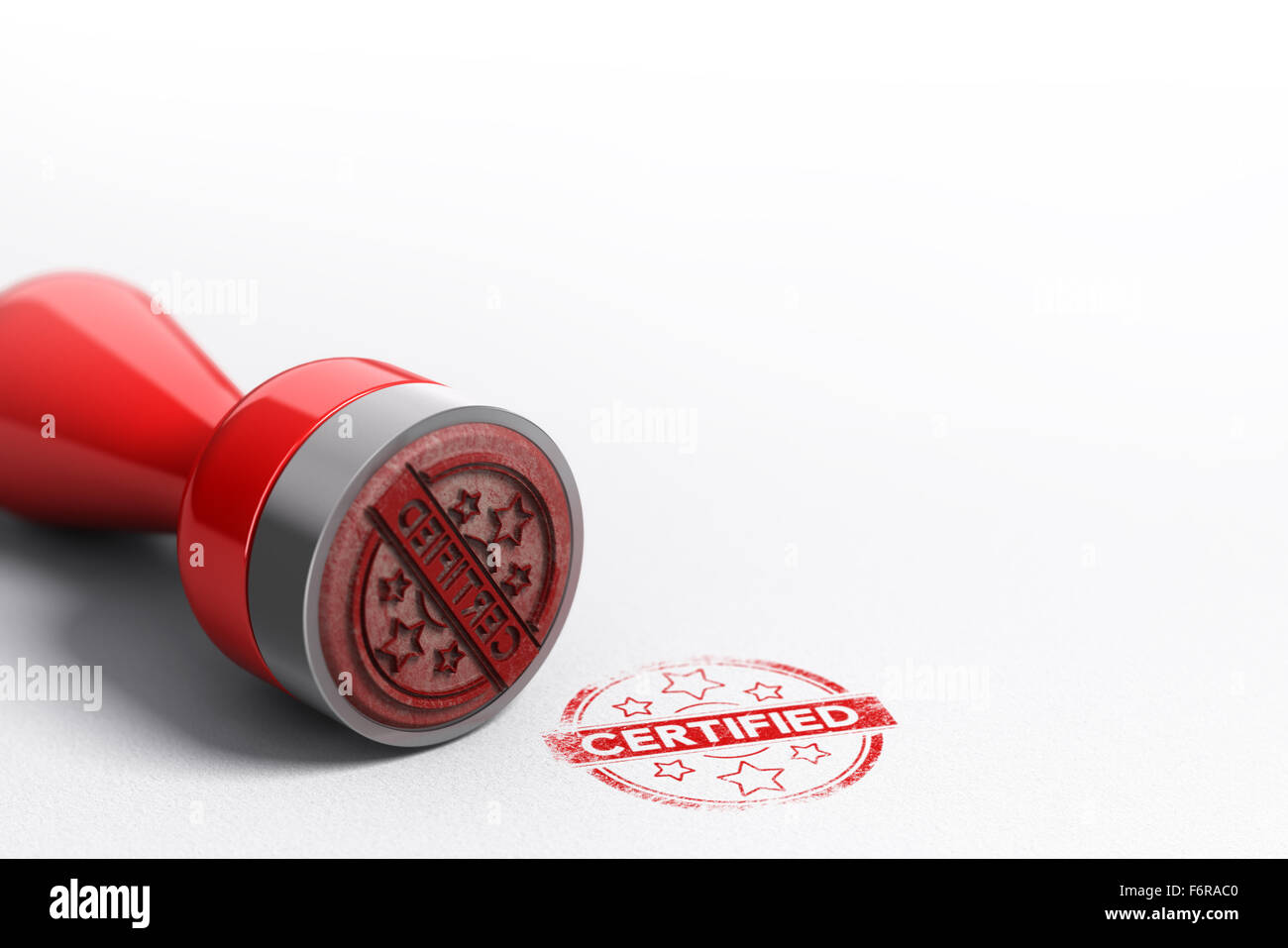 Rubber stamp seal over paper background with the word certified printed ...