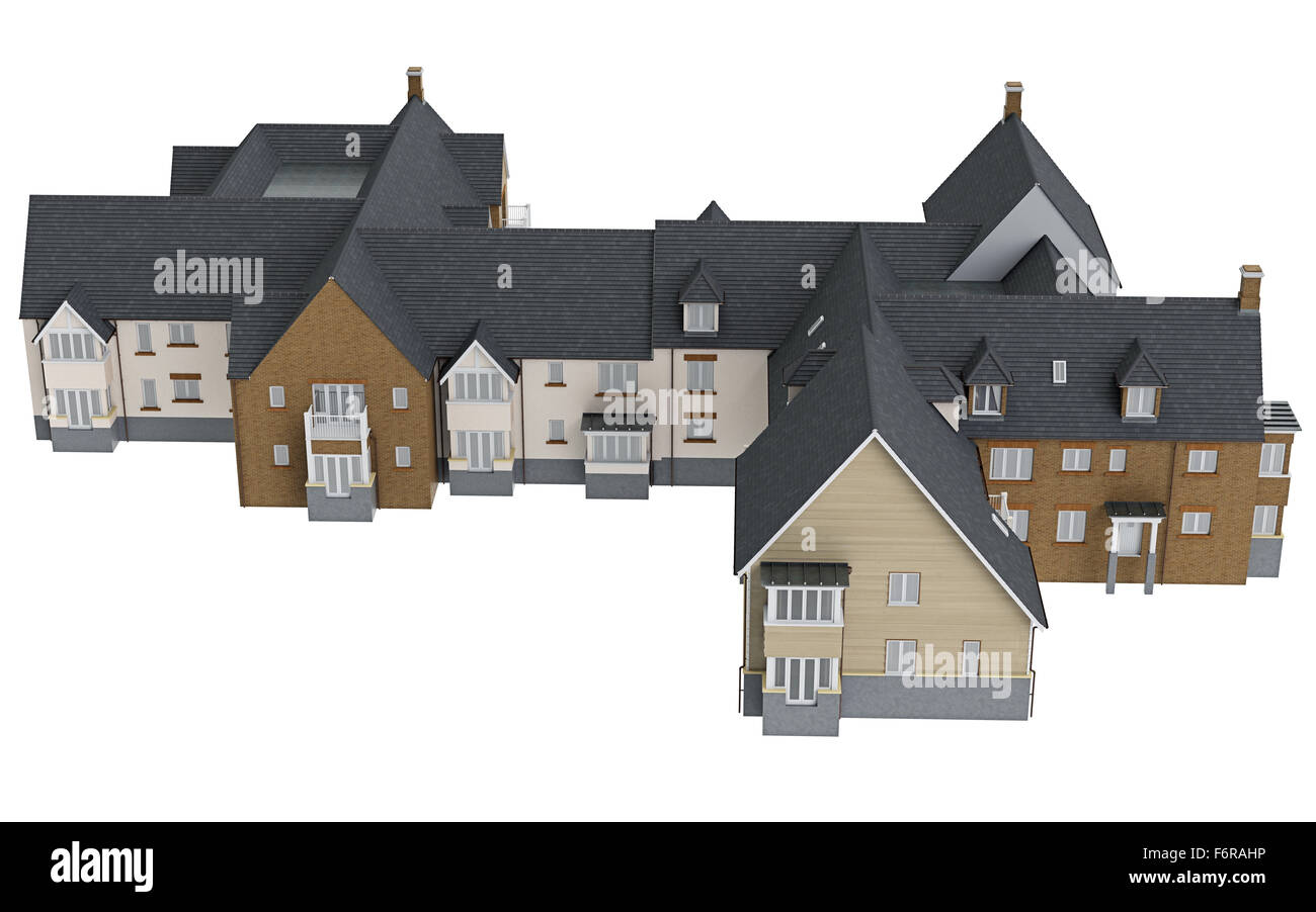 House mansion long, top view Stock Photo - Alamy