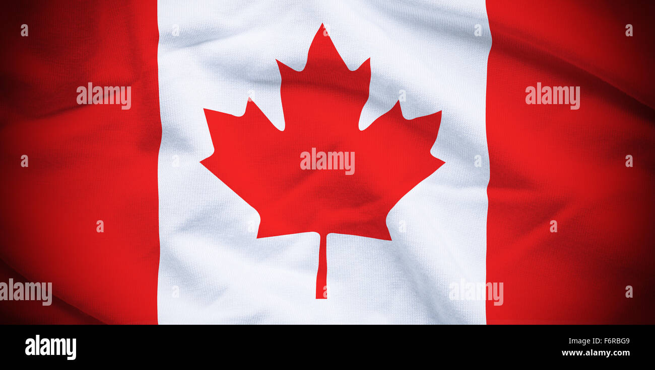 Wavy and rippled national flag of Canada background Stock Photo - Alamy