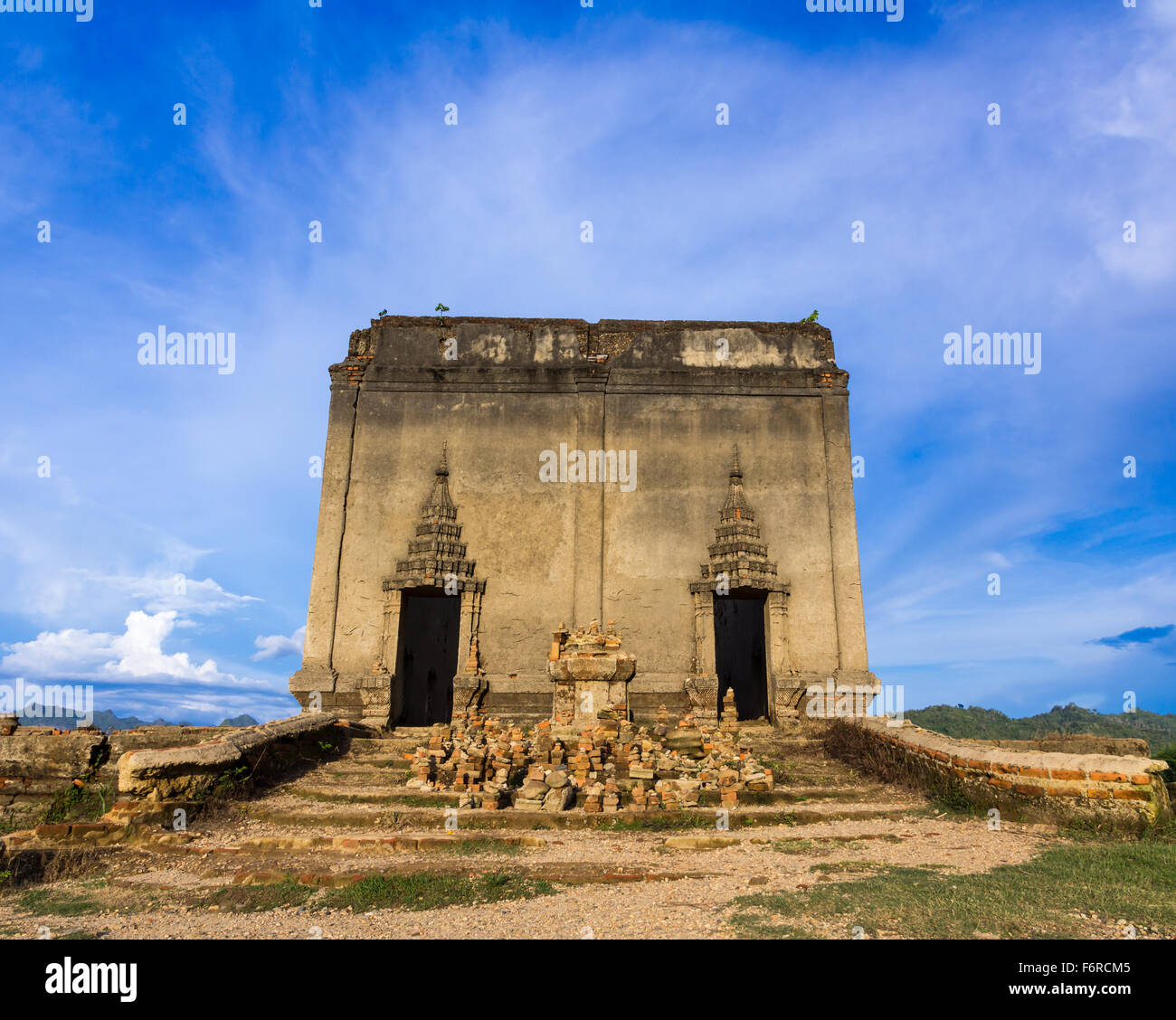 Left alone wrecked temple Stock Photo - Alamy