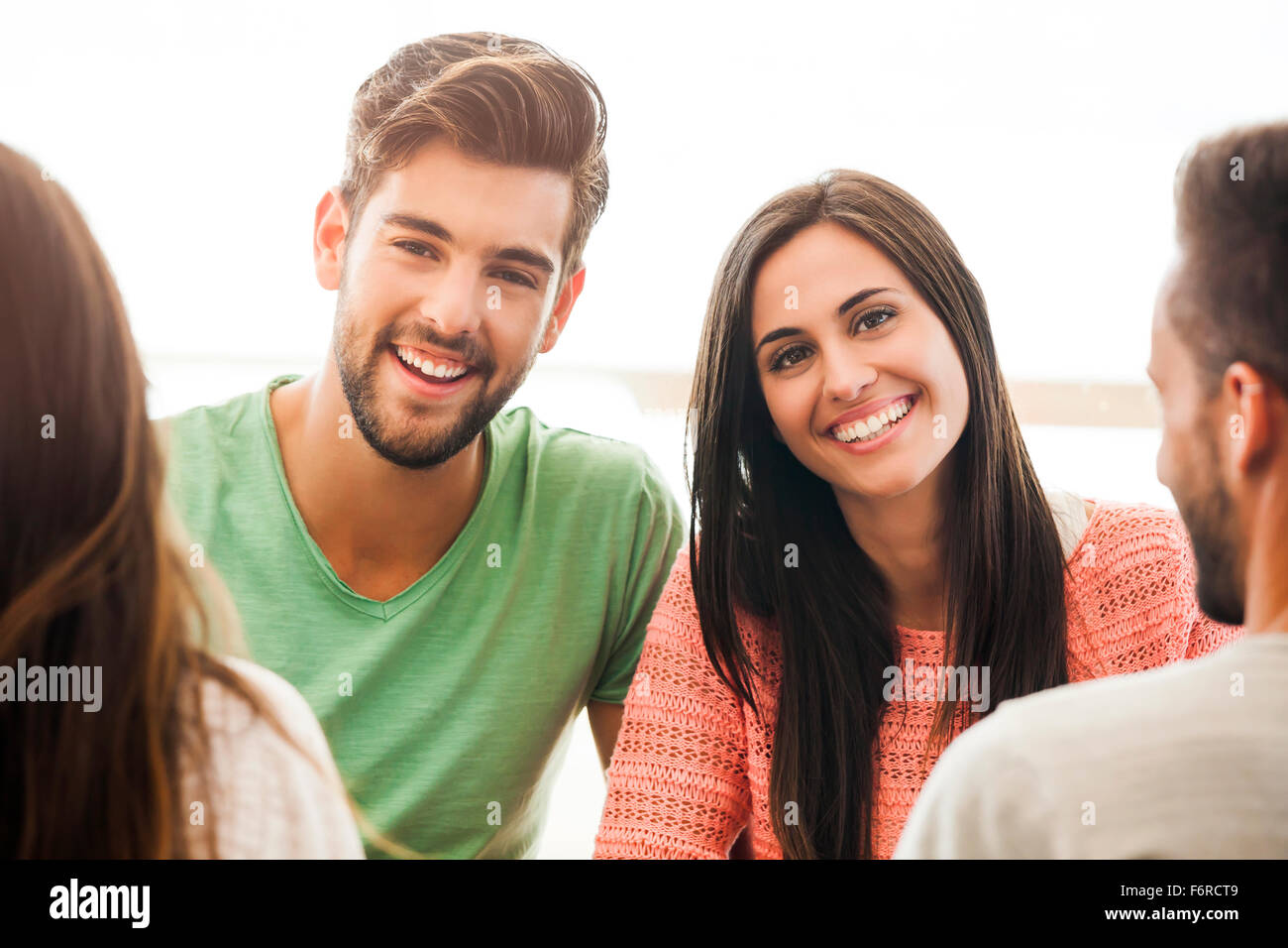 Friends having a great day at the coffee shop Stock Photo - Alamy