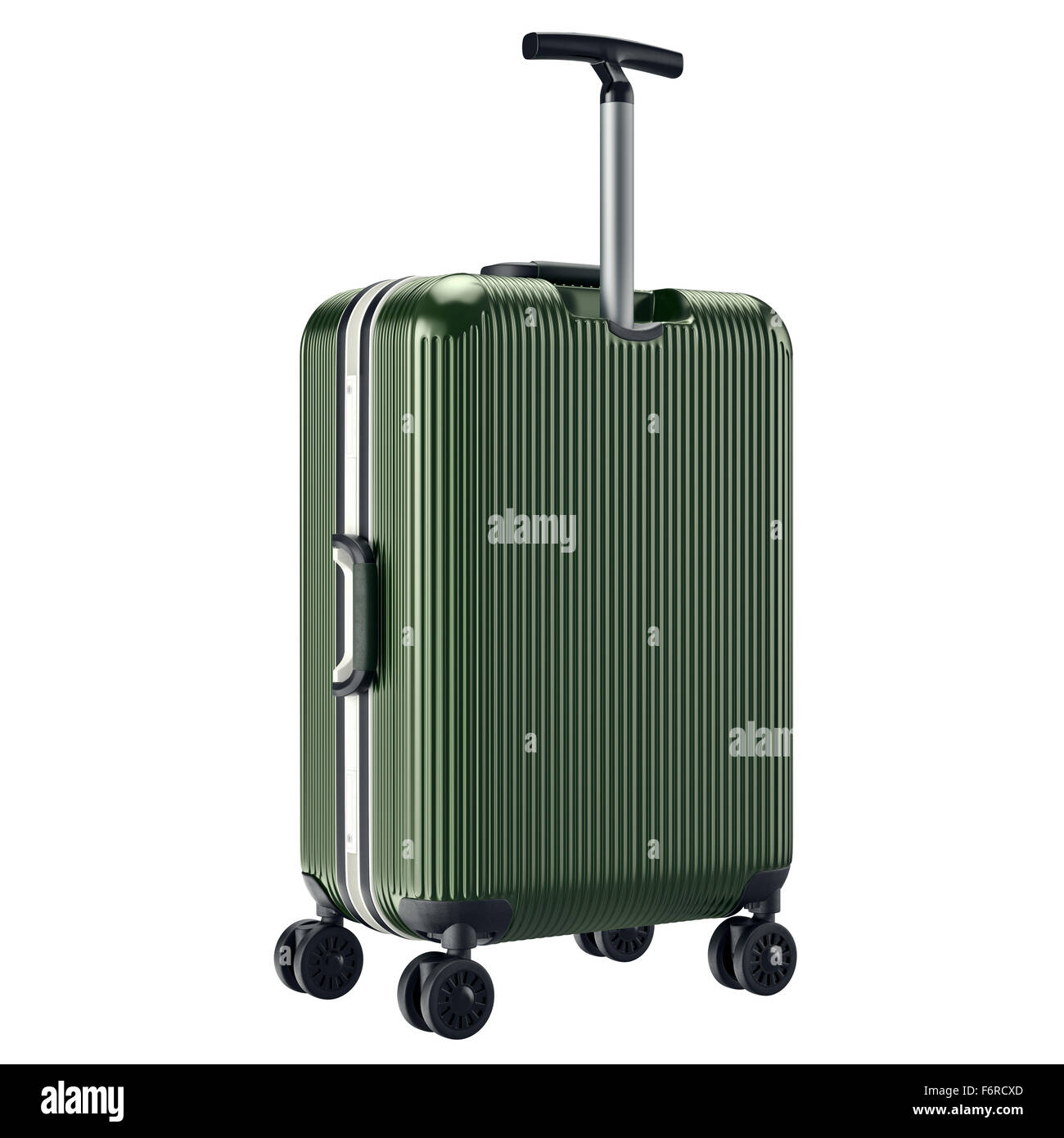 Luggage green with long handle Stock Photo - Alamy