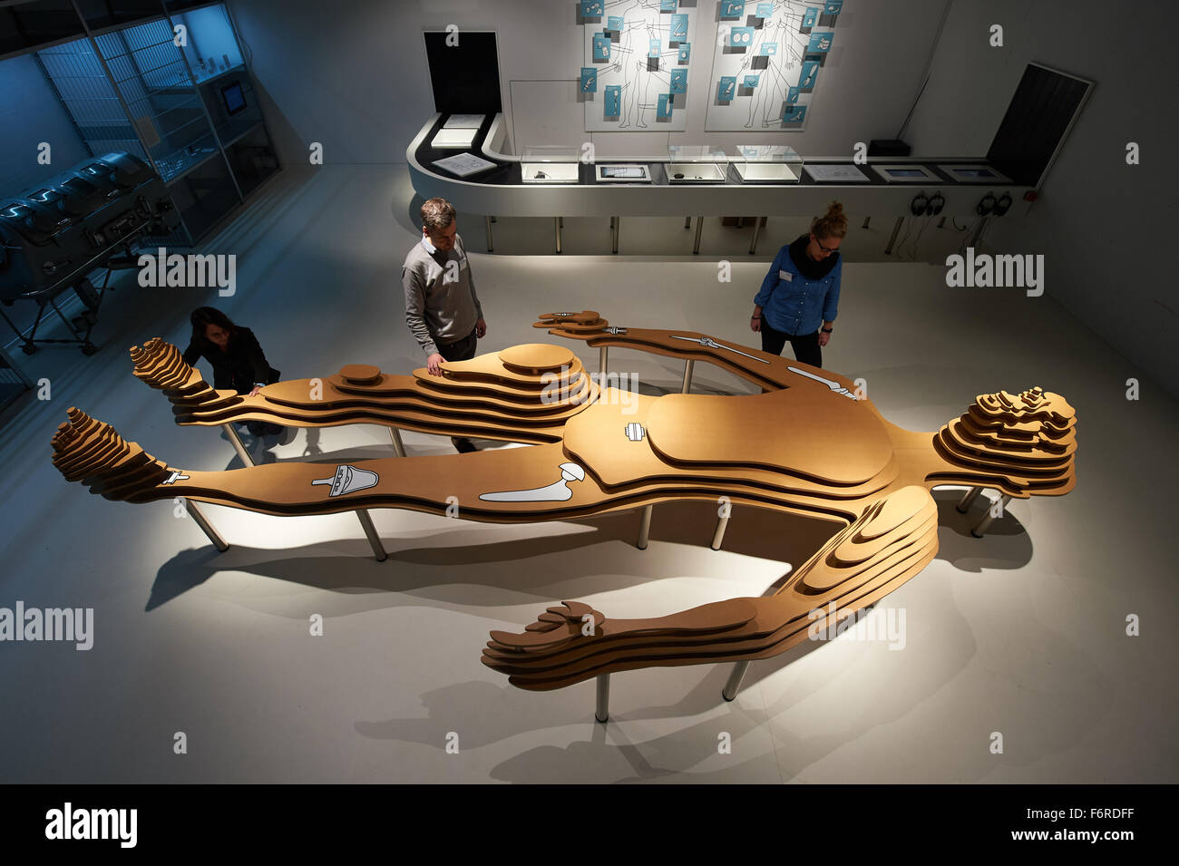 Dortmund, Germany. 19th Nov, 2015. Museum employees look at an ...
