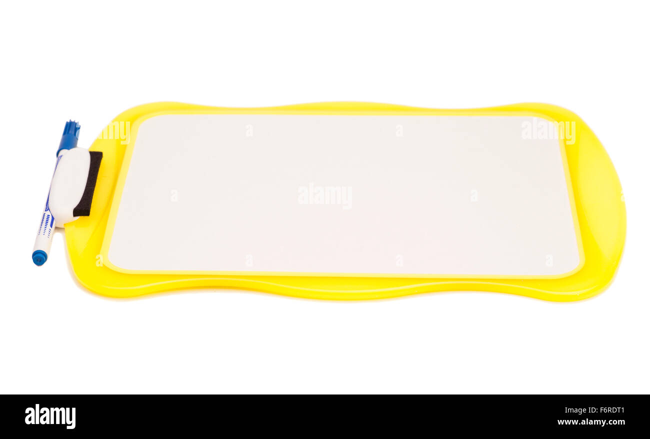 Yellow Clipboard with pen Isolated on white Stock Photo - Alamy