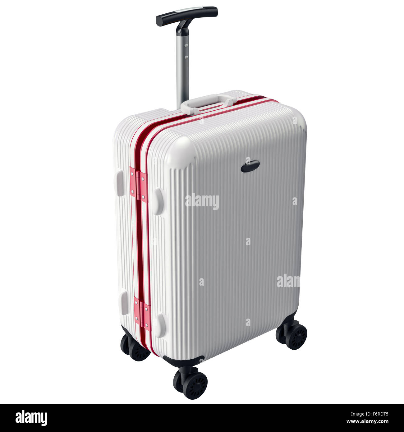 White luggage on wheels Stock Photo - Alamy