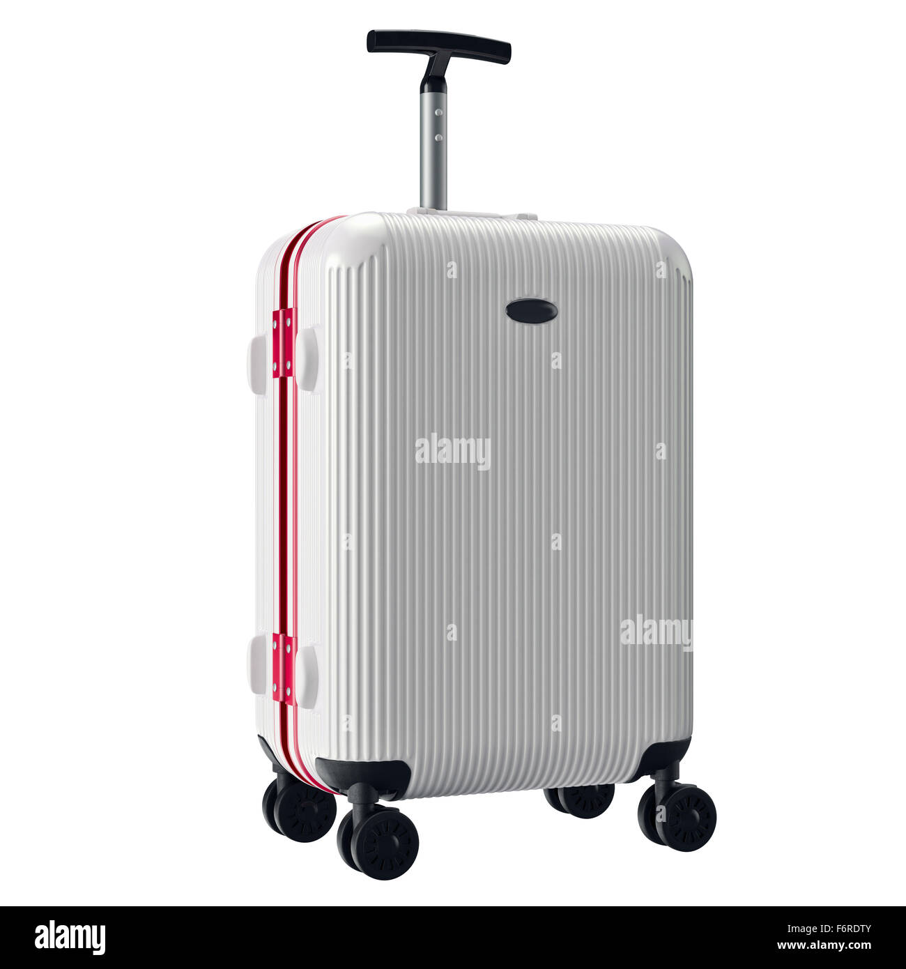White metallic luggage Stock Photo - Alamy