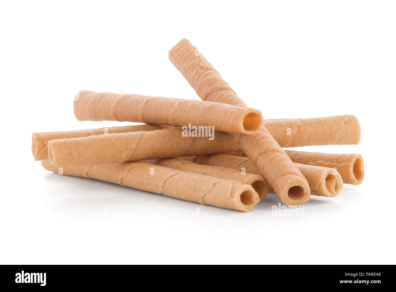Waffer rolls isolated on a white background Stock Photo - Alamy