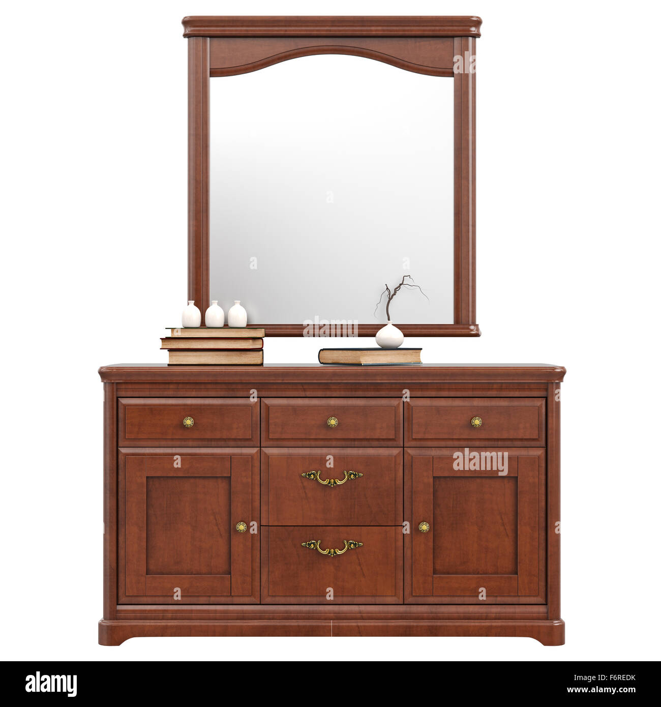 Large dresser with mirror, front view Stock Photo - Alamy