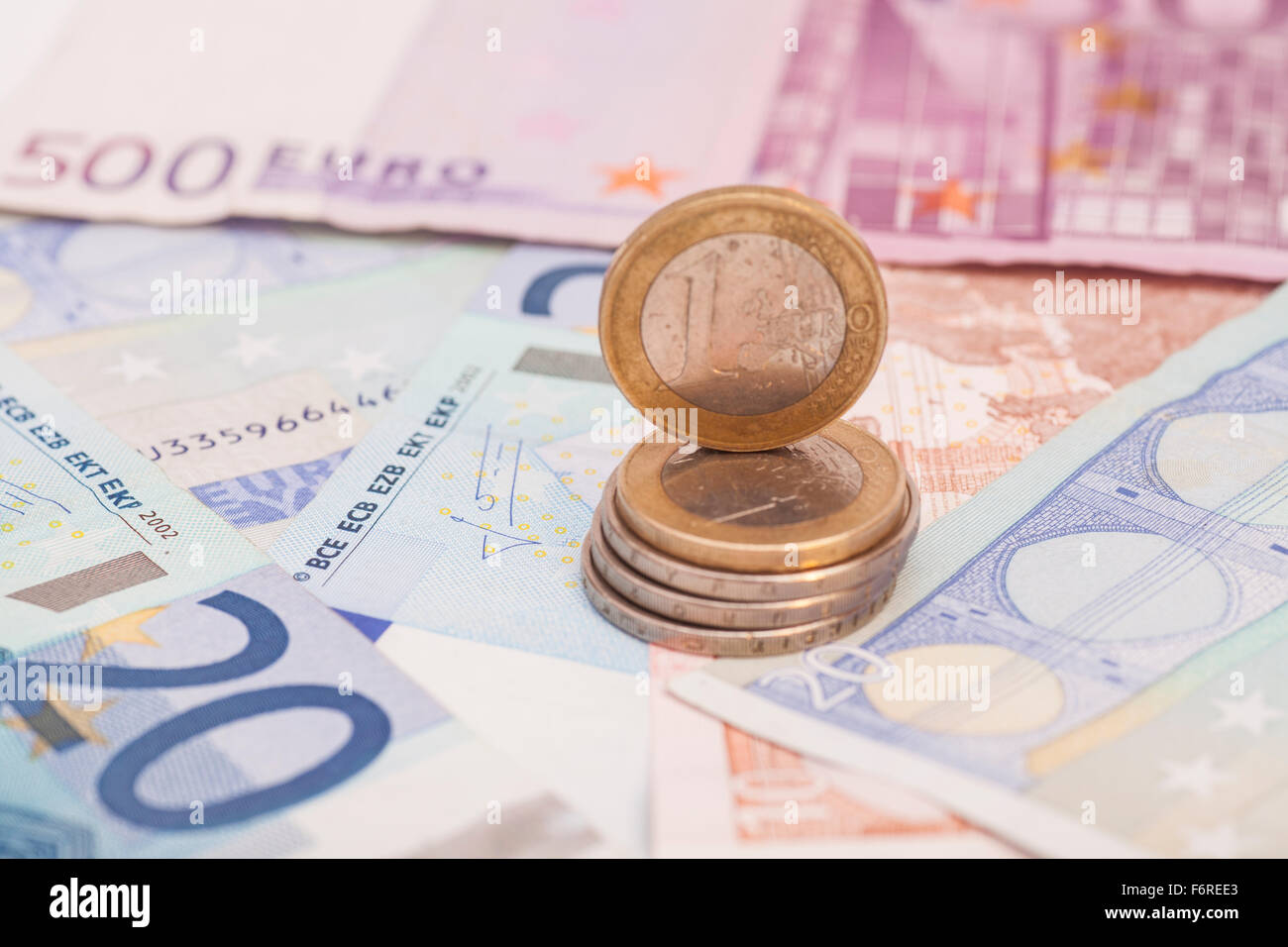 Money euro coins and banknotes Stock Photo - Alamy