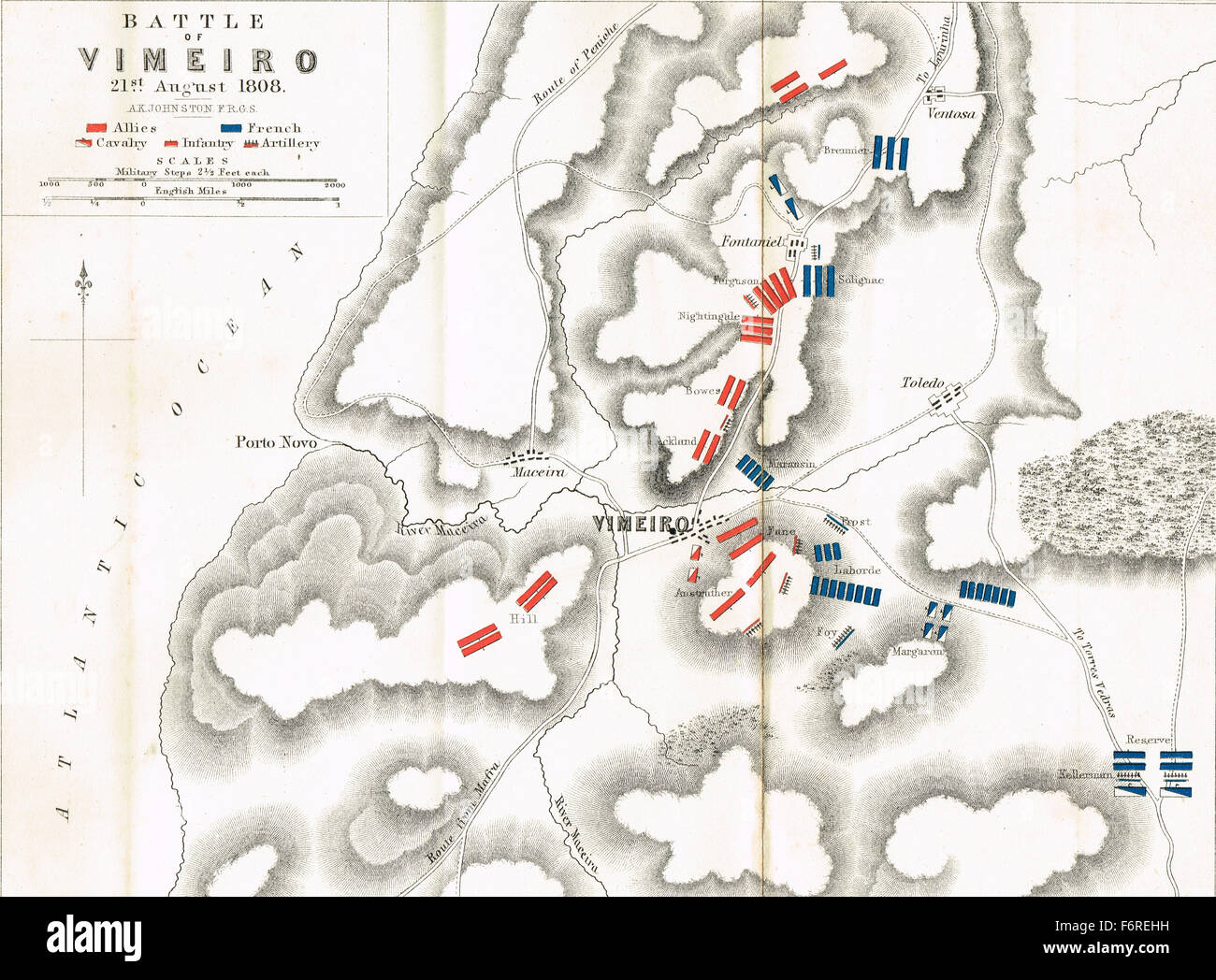 Map of the Battle of Vimeiro in 1808 Stock Photo - Alamy