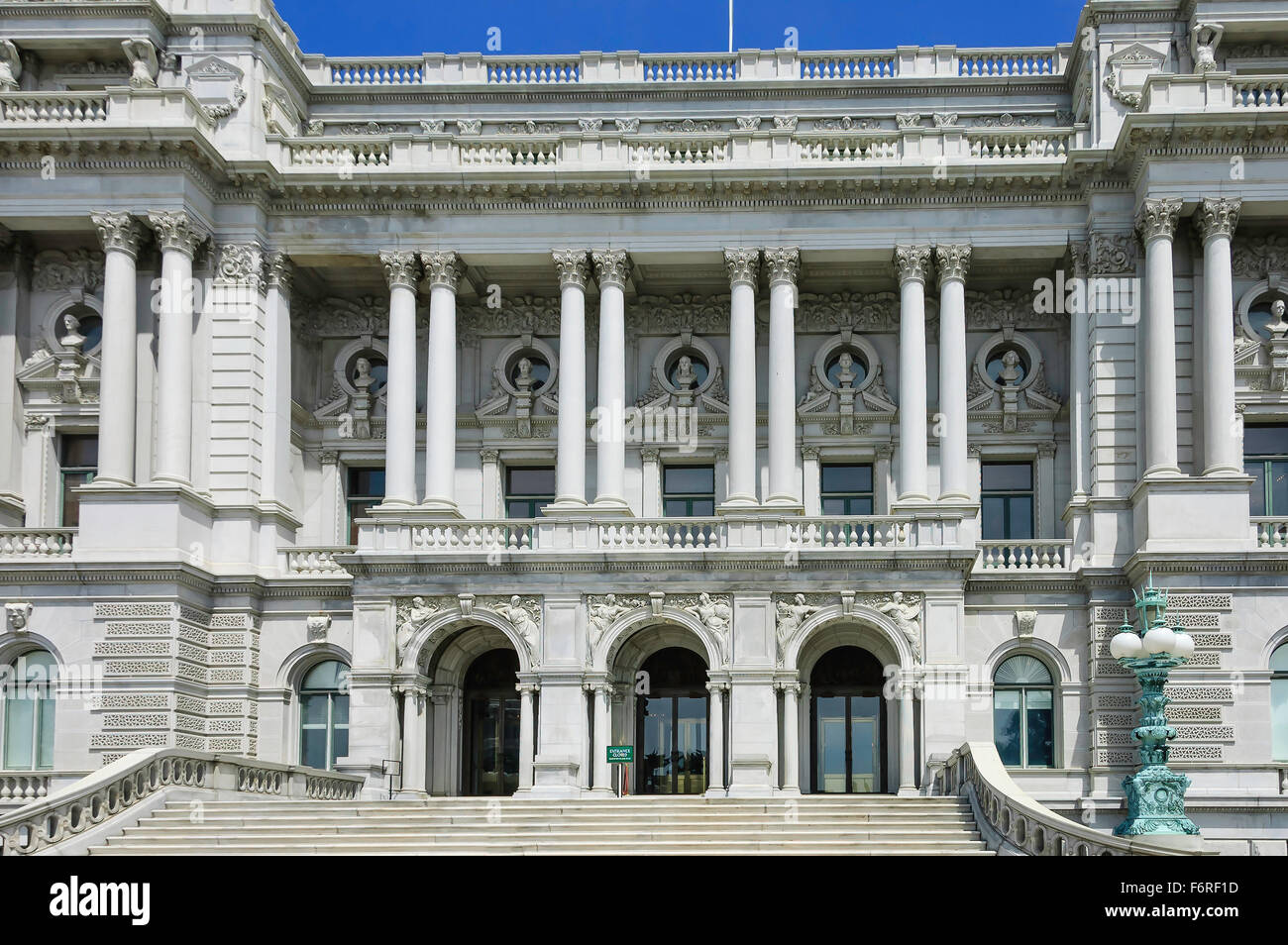 front view of the historic Thomas Jefferson Building or US Library of ...