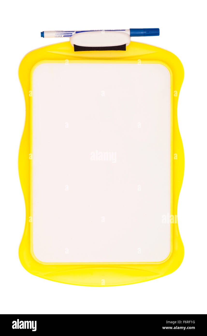Yellow Clipboard with pen Isolated on white Stock Photo - Alamy