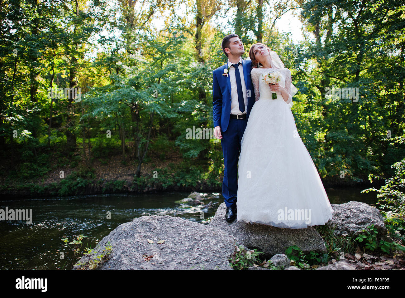 Happy wedding couple stay hi-res stock photography and images - Alamy
