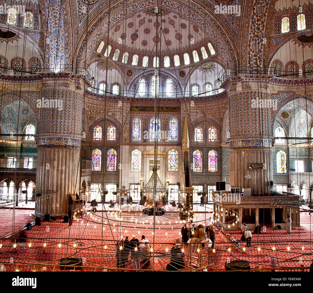 Sultanahmet Blue mosque, interior Stock Photo - Alamy