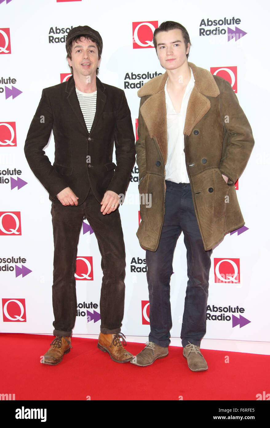 The Q Awards 2015 - Arrivals Featuring: Danny Goffey, Alfie Goffey ...