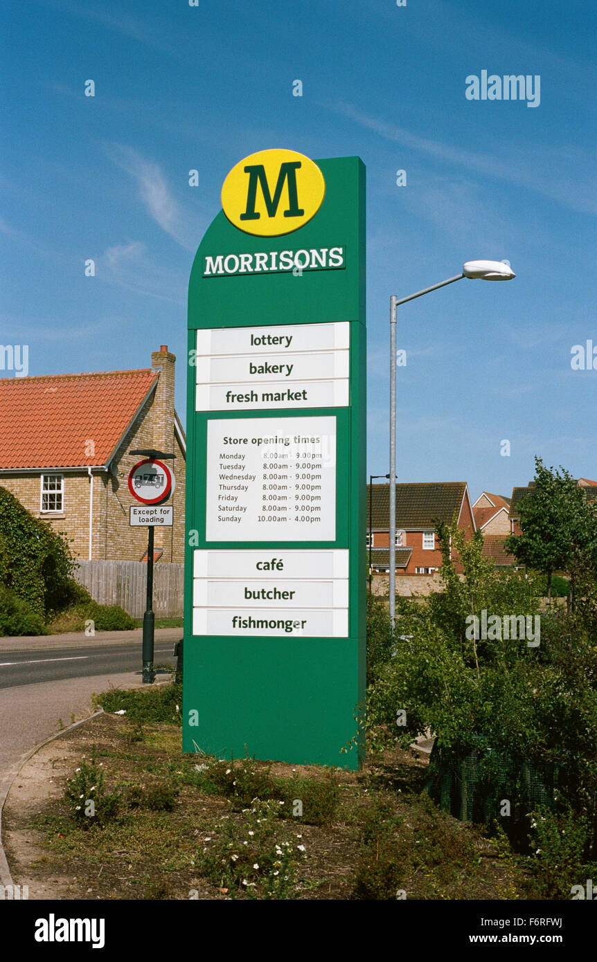 Morrison's Supermarket sign Stock Photo - Alamy