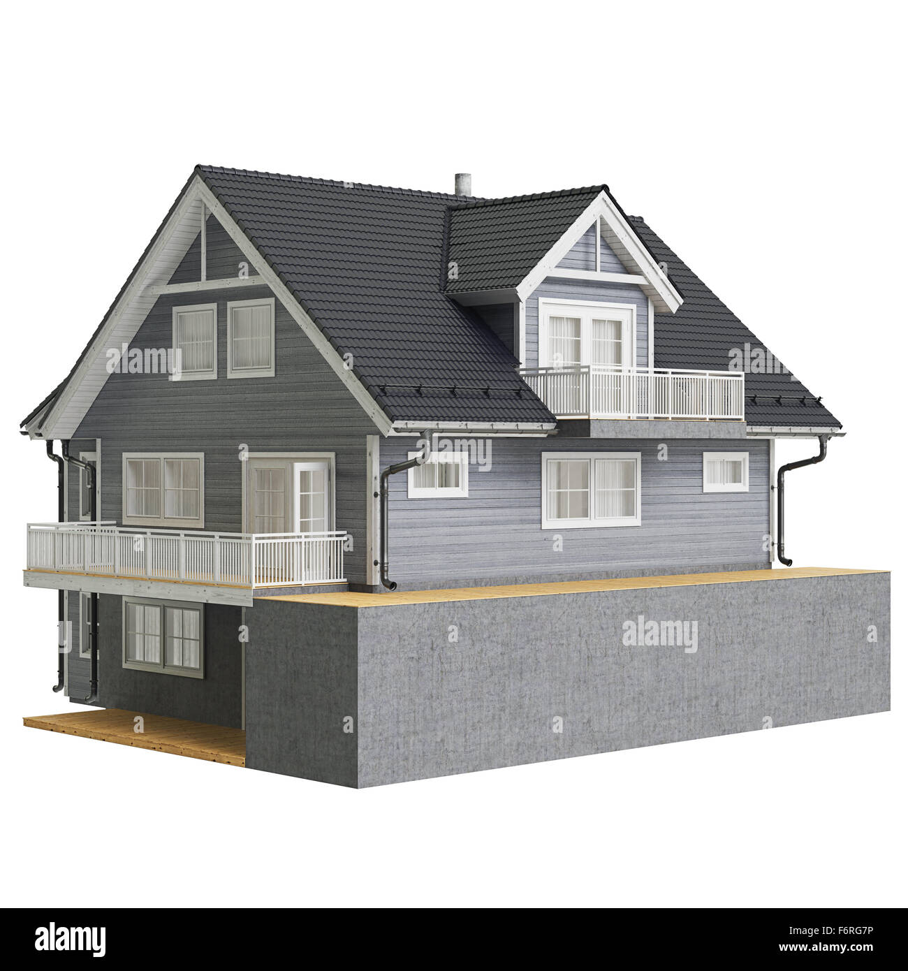 Exterior new country house modern Cut Out Stock Images & Pictures - Alamy