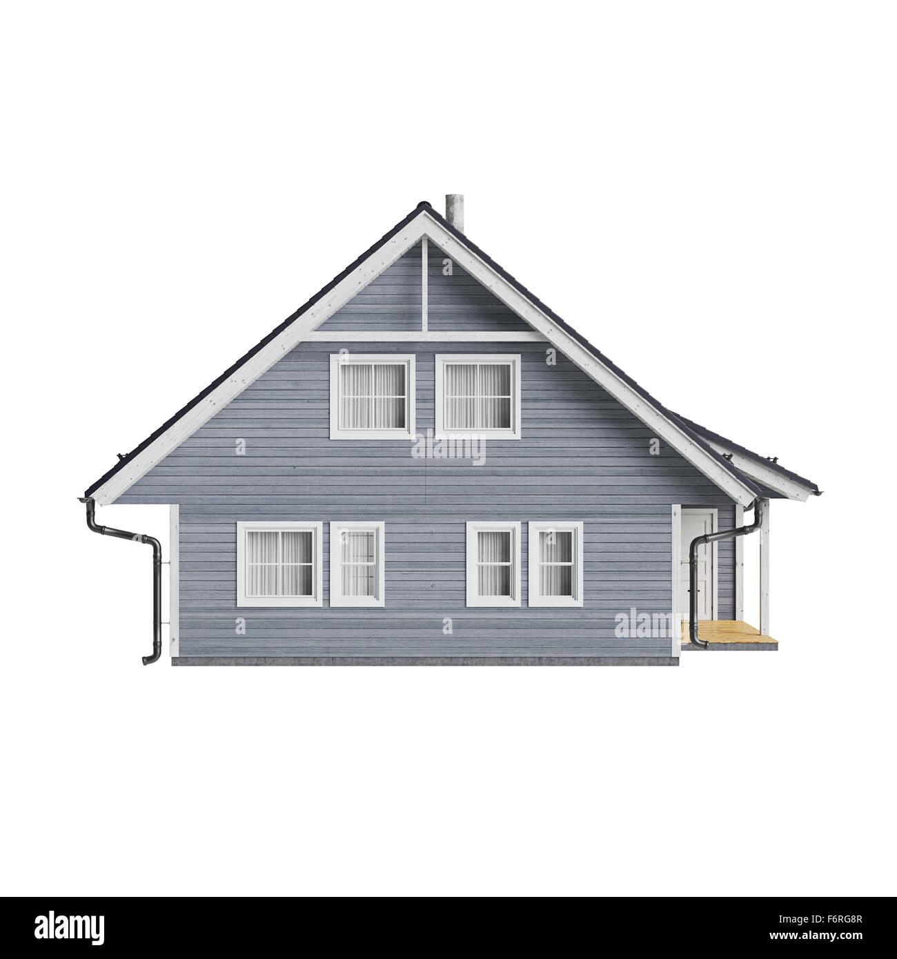 House cottage high roof, front view Stock Photo - Alamy